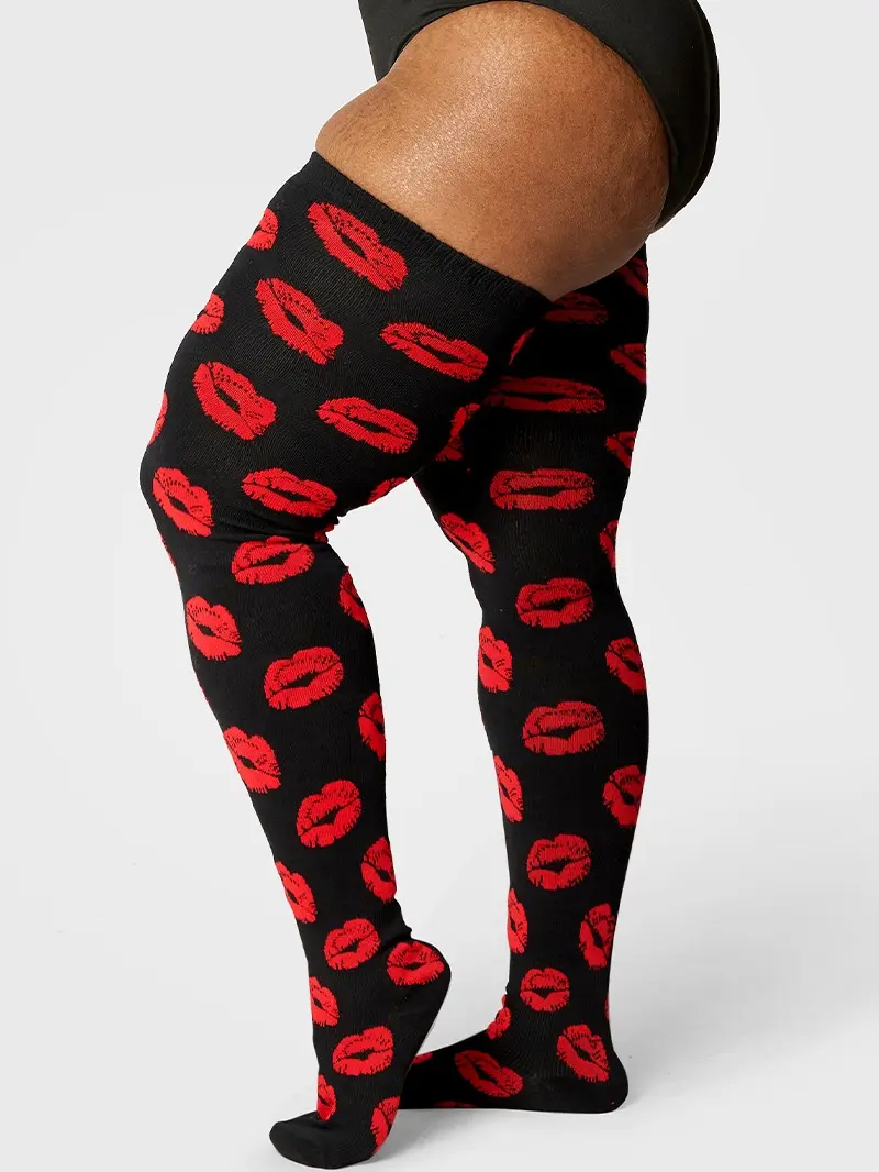 Thunda Thighs - Tubbies - Kiss Me Collection Plus Size Thigh High Socks ...