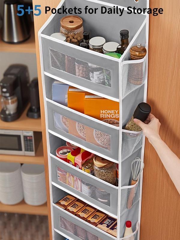 Over-the-Door Organizer — 5-Tier Hanging Storage with 5 Pockets, Anti ...