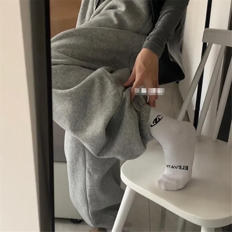 Gray Oversized Loose Sweatpants for Women Harajuku Style Korean Fashion ...