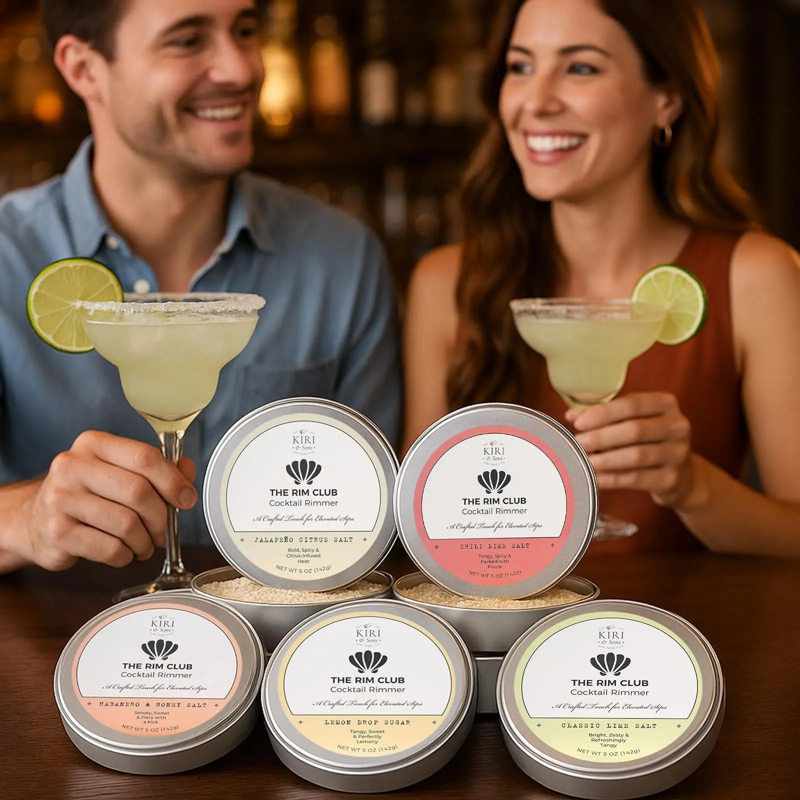 Kiri & Sons The Rim Club Cocktail Rimmer - Rimming Salt for Margaritas ...