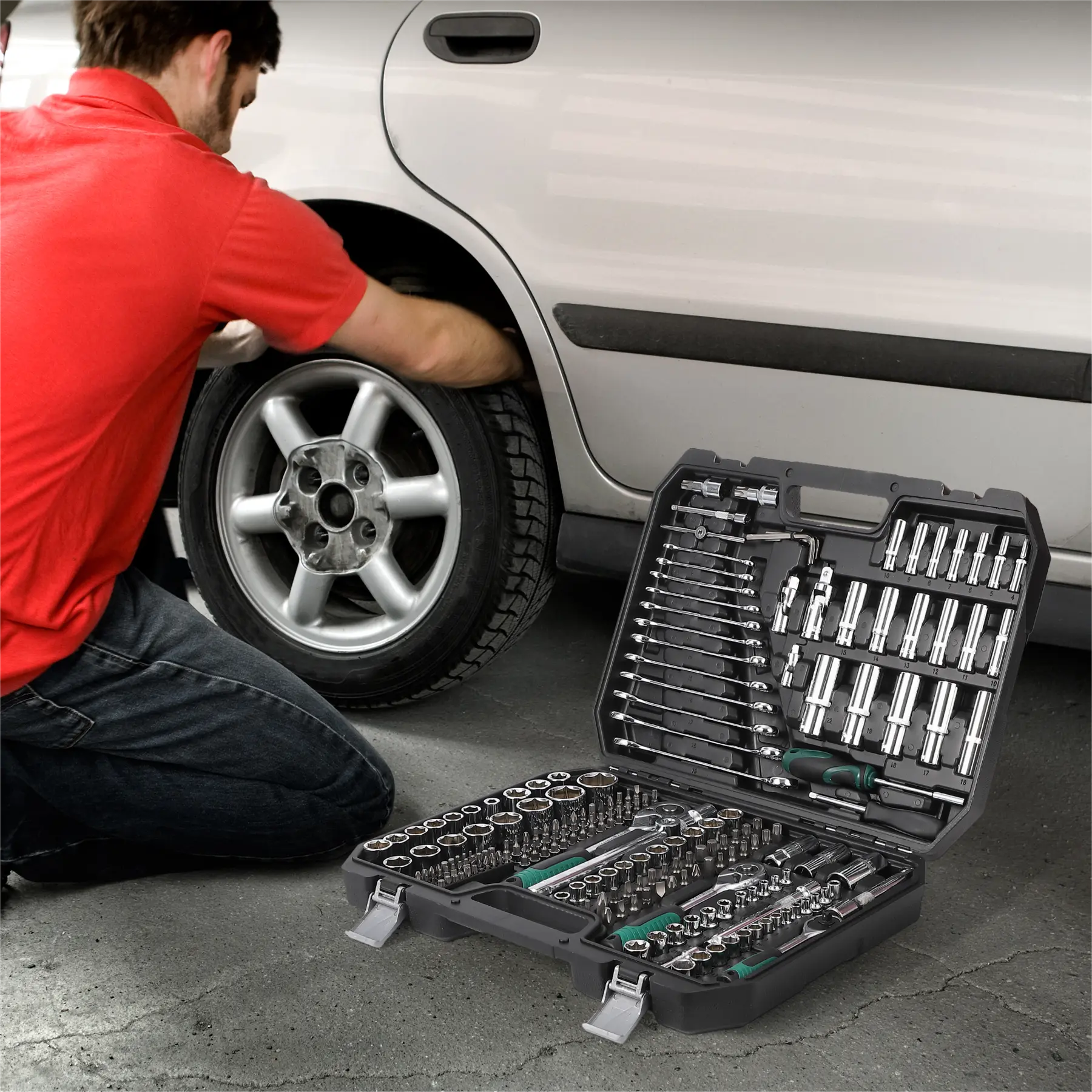 216PCS Professional Mechanics Tool Kit and Socket Set – Heavy-Duty ...
