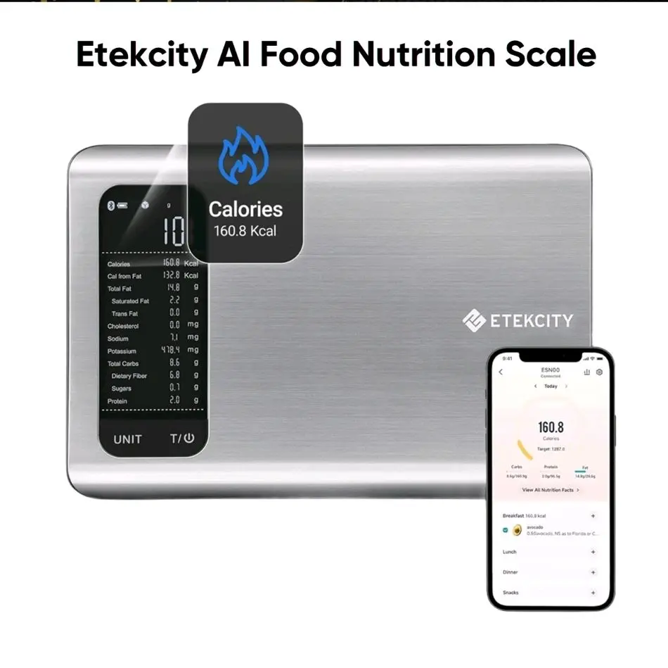 Etekcity AI Smart Food Scale 19 Nutrient Facts Auto Scan Digital ...