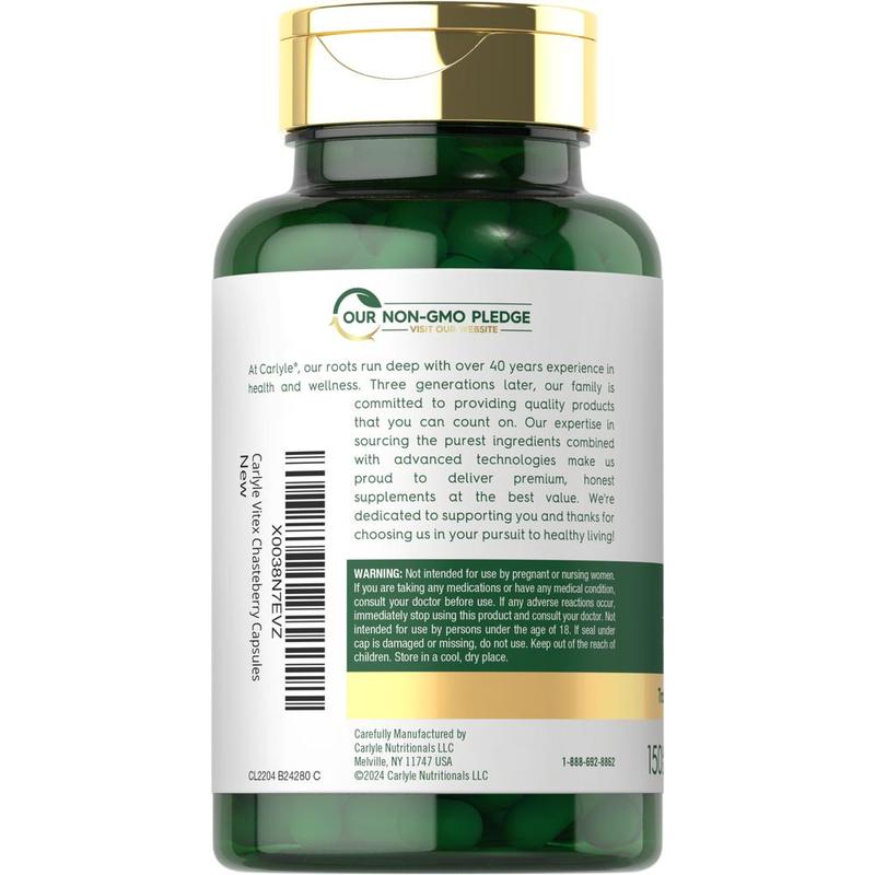Carlyle Vitex Chasteberry Supplement | 820mg | 150 Capsules | Vitex ...