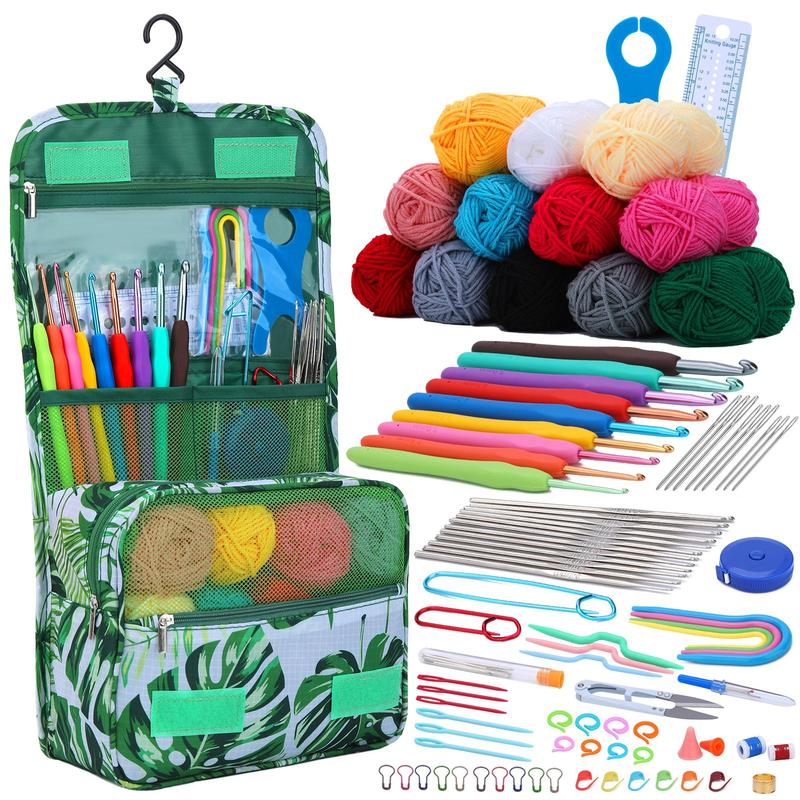 Knitting & Crochet Kit, 1 Set Knitting & Crochet Tool Set with Yarn ...