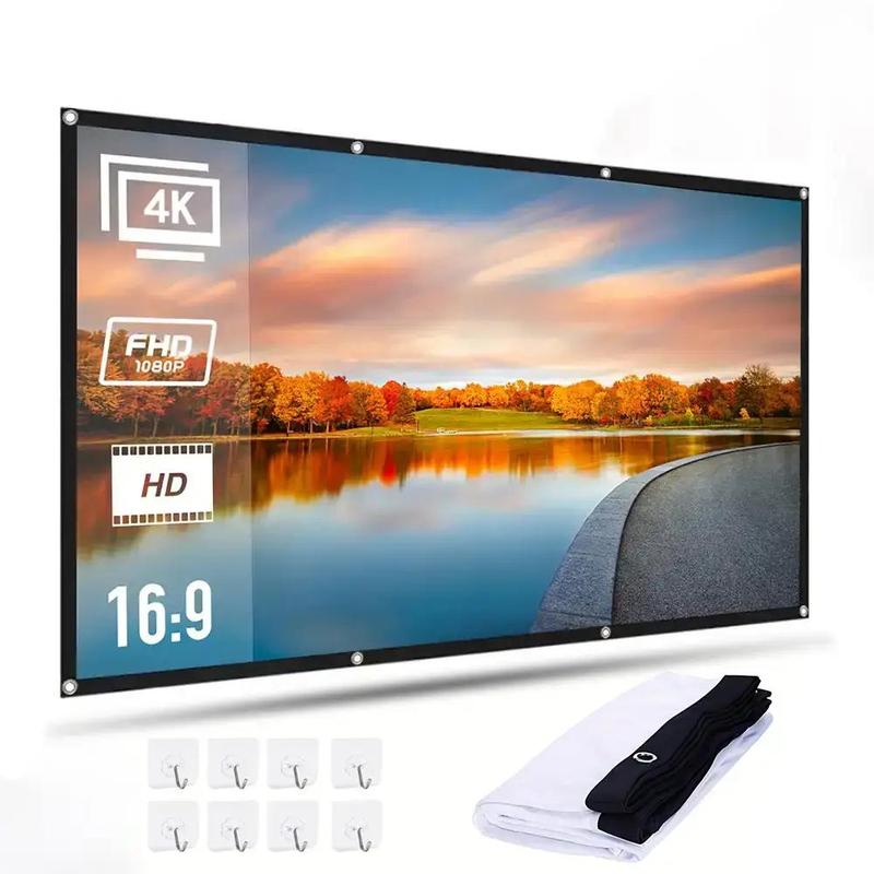 Projection Screen with Hooks, 160° Wide Viewing Angle High Quality ...