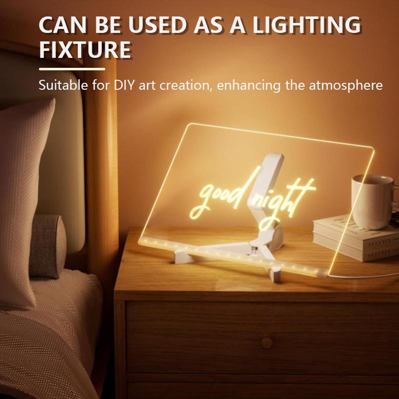 LED Drawing Board Acrylic Dry Erase Light-Up Board with Stand Markers ...