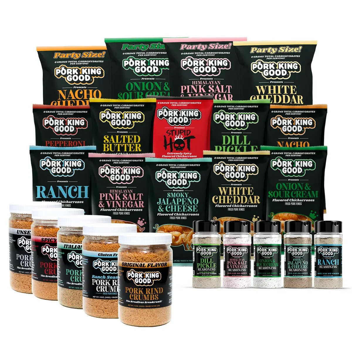 THE MOTHERLOAD Pork King Good Bundle - 10 savory 1.75 oz bags, 4 7oz ...