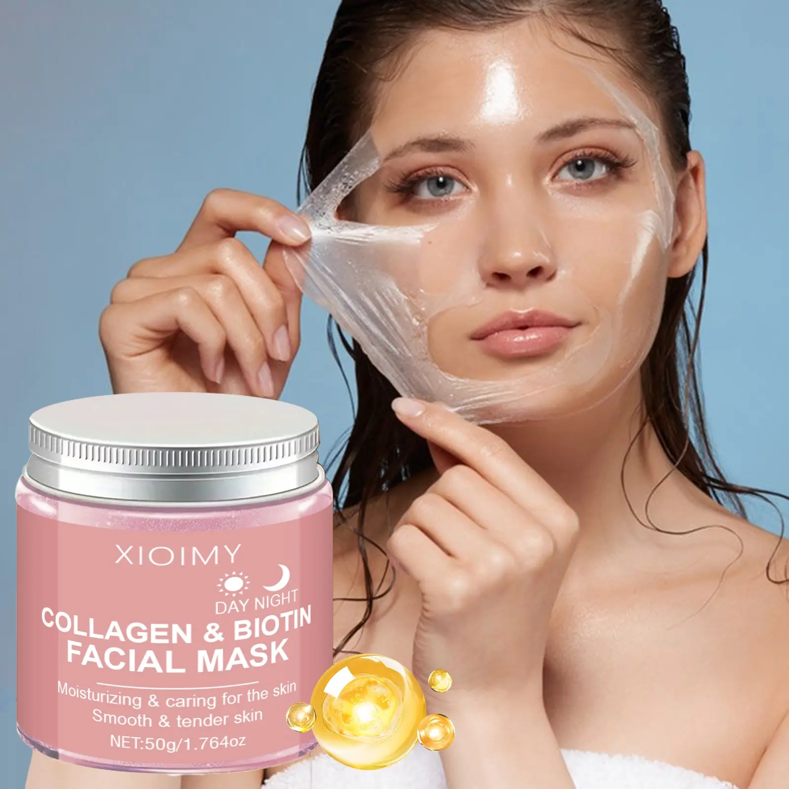 Collagen & Biotin Peel-off Facial Mask, Deep Moisturizing Hydrating ...