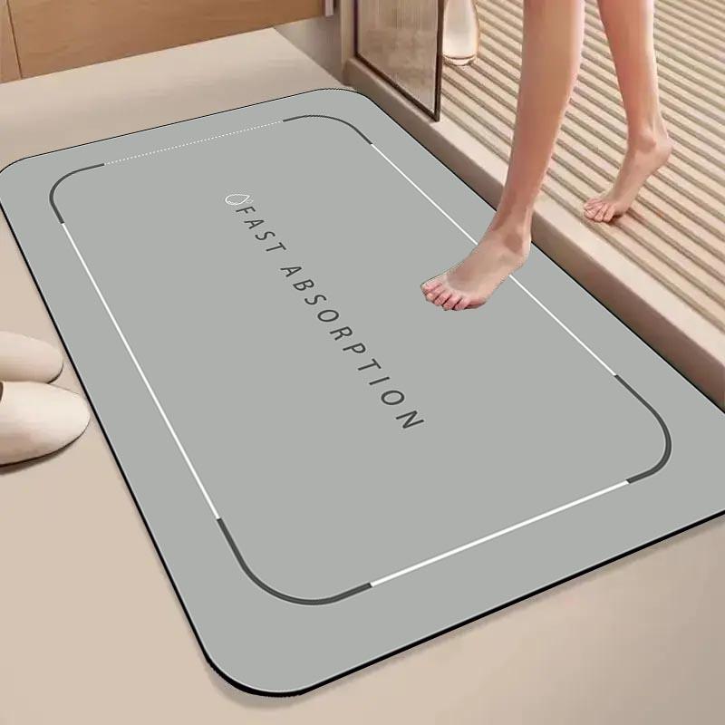 One Piece Bathroom Floor Mats - Non-slip and Quick Drying Water Drops ...