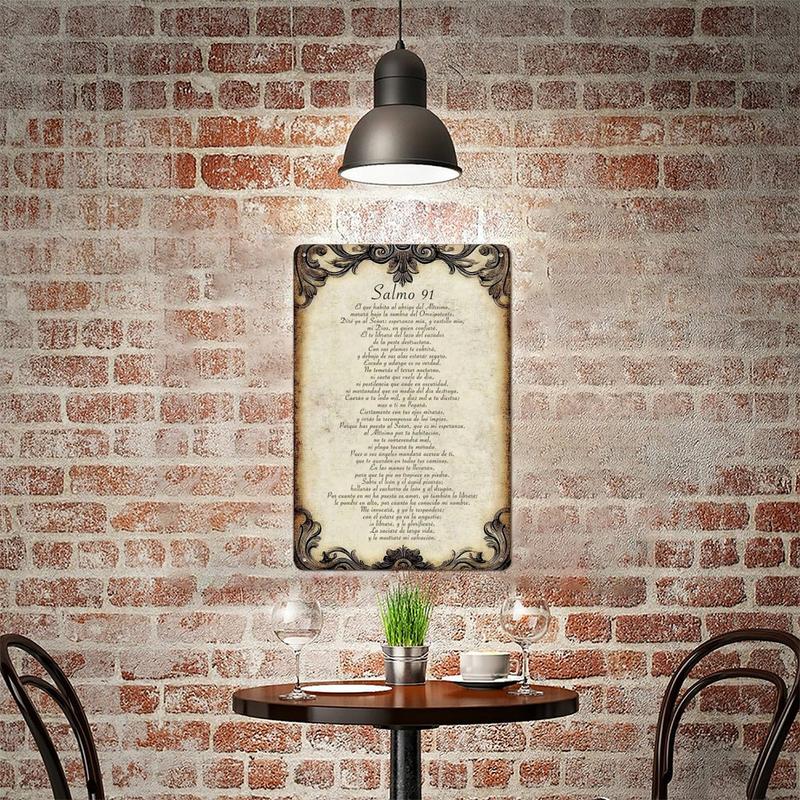 2D Flat 12x8inch Aluminum Decorative Sign Vintage Psalm 91 Wall Art for ...