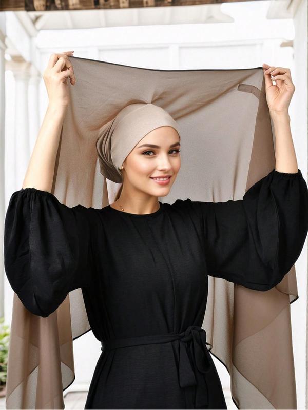 Women's Solid Color Magnetic Button Instant Hijab, Modest Comfortable ...