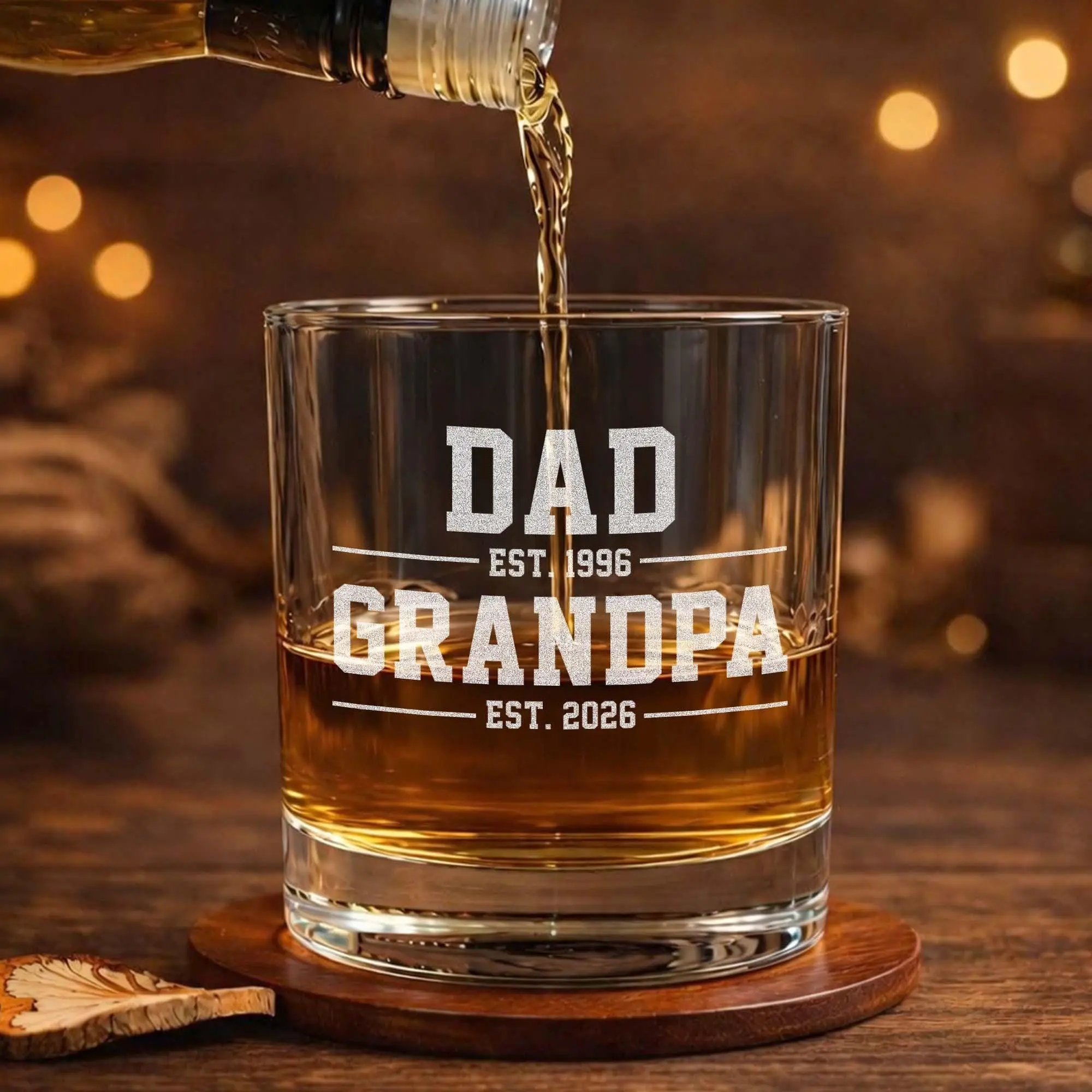 Personalized Dad Grandpa Laser Engraved Whiskey Glass, Custom Name ...
