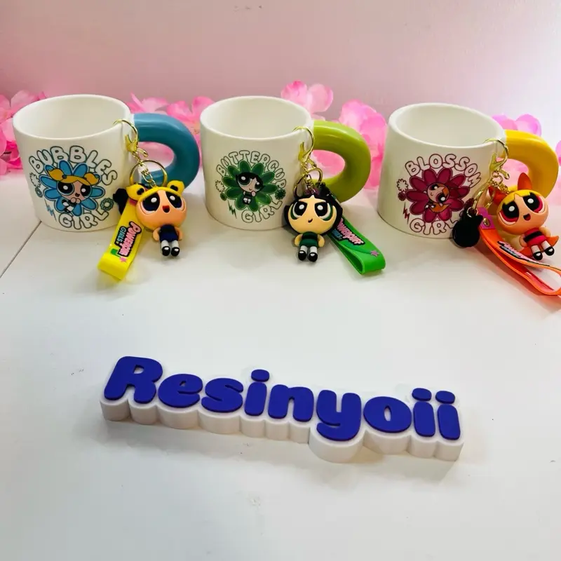 11-ounce mug featuring a Powerpuff design, plus 3D keychains. - TikTok Shop