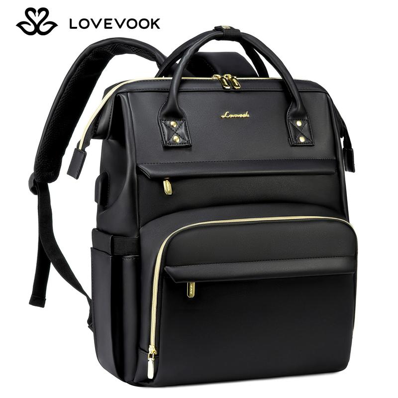 LOVEVOOK Vegan Leather Laptop Backpack with USB Port for Women - TikTok ...