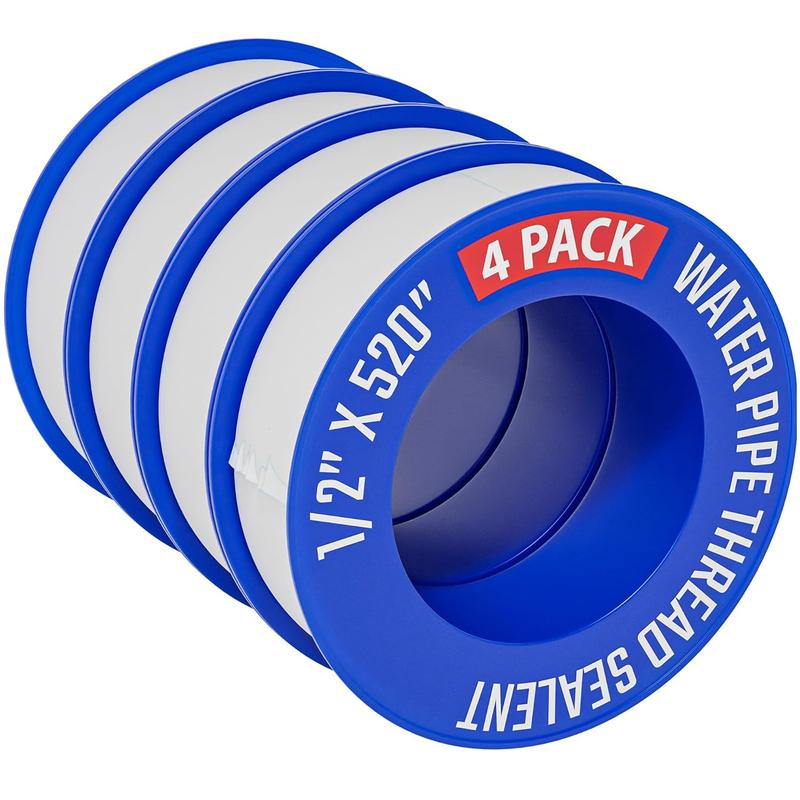 4 Rolls 1/2 Inch(W) X 520 Inches(L) Teflon Duct Sealant Tape for Shower ...