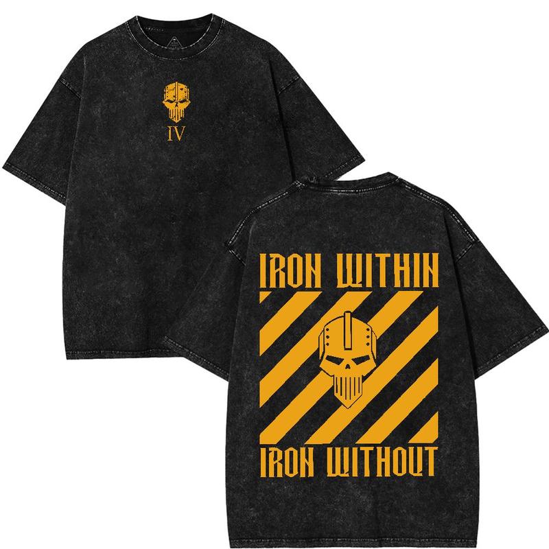 Iron Warriors warhammer 40k Game Washed Tshirt 2 Sided Cotton unisex ...