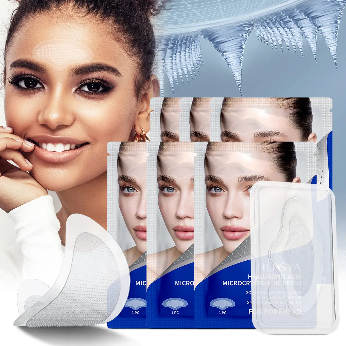 ILISYA，6 bags，Hyaluronic acid Microcrystalline Patch (Forehead)，remove ...