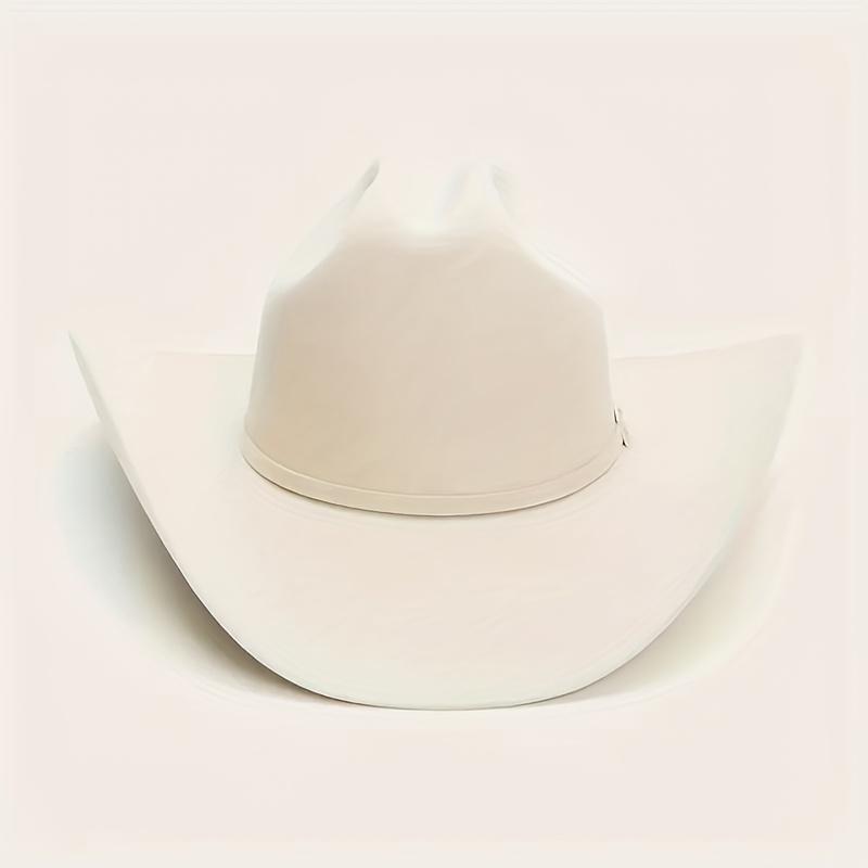 Western Cowboy Hat With Curved Brim Solid Color Hat For Men And Women ...