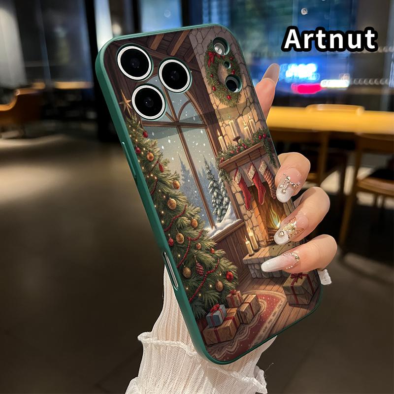 Cozy Christmas Nook Pattern Straight Edge Phone Case for iPhone 17 16 ...