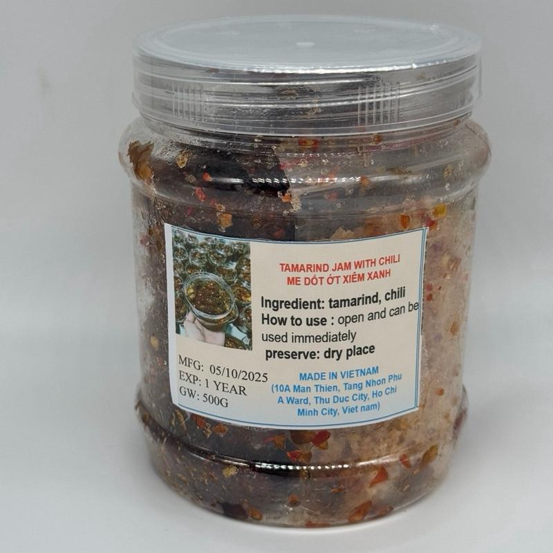 Dried Tamarind W Spicy Green Chili 500g - Me Dốt Ớt Xiêm Xanh 500g ...