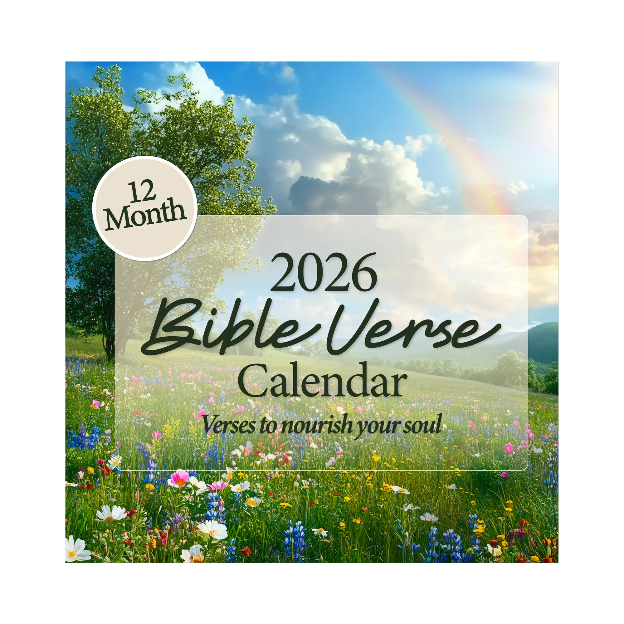 2026 Bible Verse Wall Calendar - 12 Month Inspirational Quotes ...