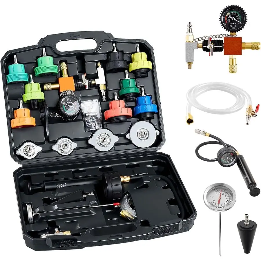 VEVOR Coolant Pressure Tester Kit, 28Pcs Radiator Vacuum Refill Kit ...