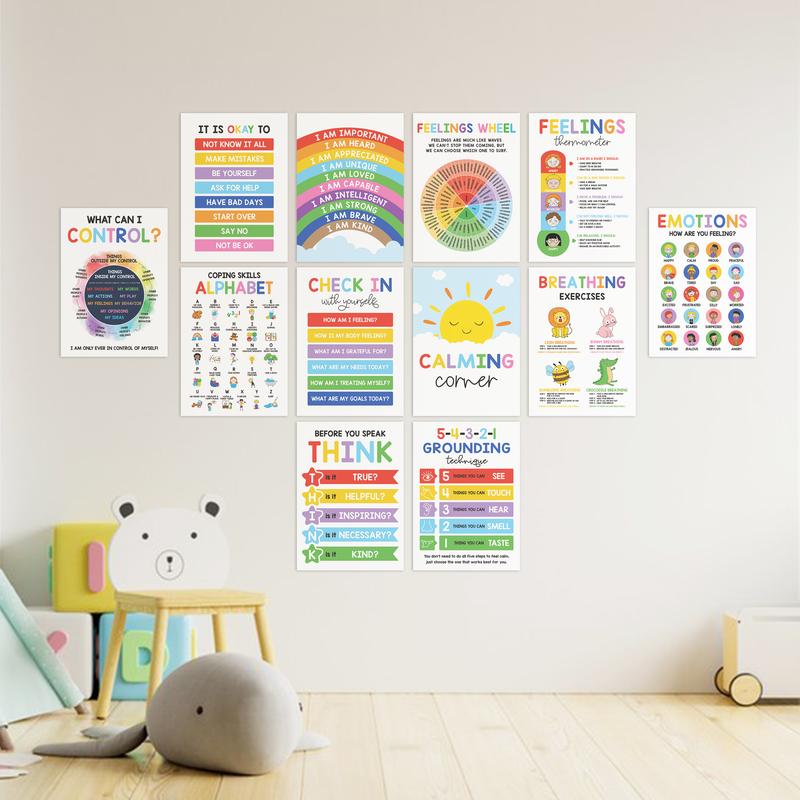 FREE GIFT | 12 Pcs Calming Posters – ESL, Emotions Chart & Feelings ...