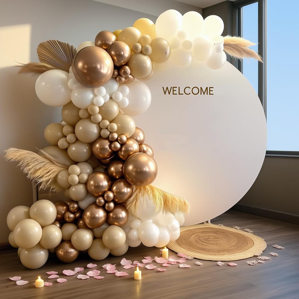 139Pcs White Sand Gold Balloon Garland Arch Kit,Beige Nude White With ...