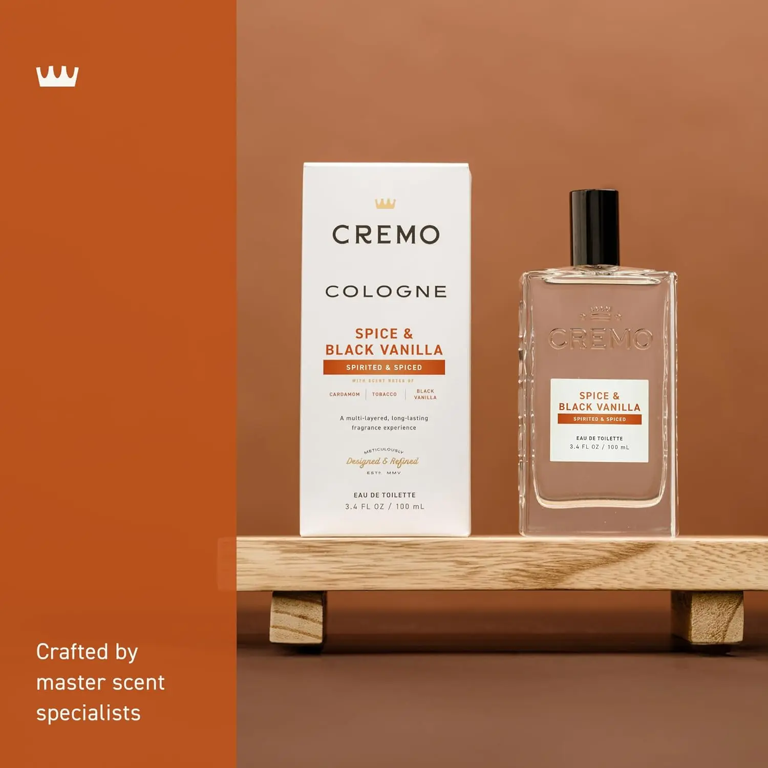 Cremo Men's EDC Cologne Spray - Spicy Black Vanilla Scent, Top/Mid/Base ...