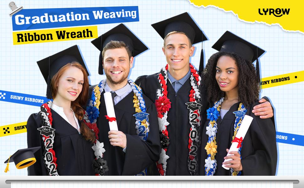 2026 Graduation Lei Double Braided Strands Graduation Ribbon Leis with ...