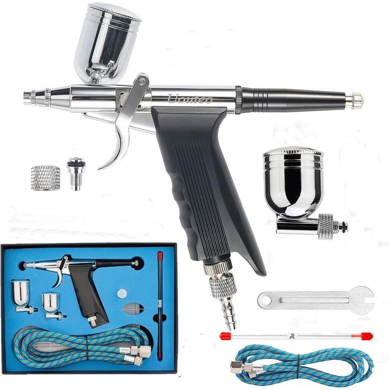 Uouteo Gravity Feed Airbrush Trigger Kit Spray Gun with 2 pcs 0.3mm ...