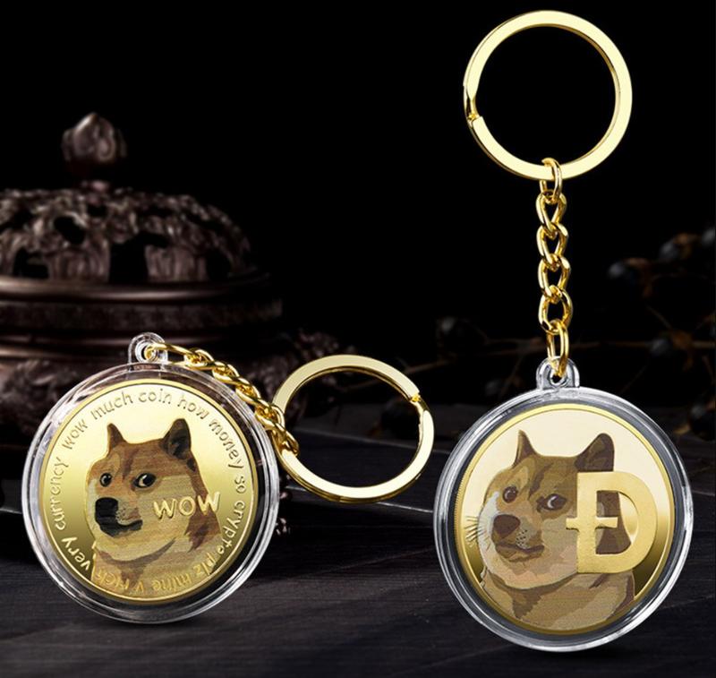 Doge Coin New Authentic Design with Golden Keychain Meme Coin - TikTok Shop