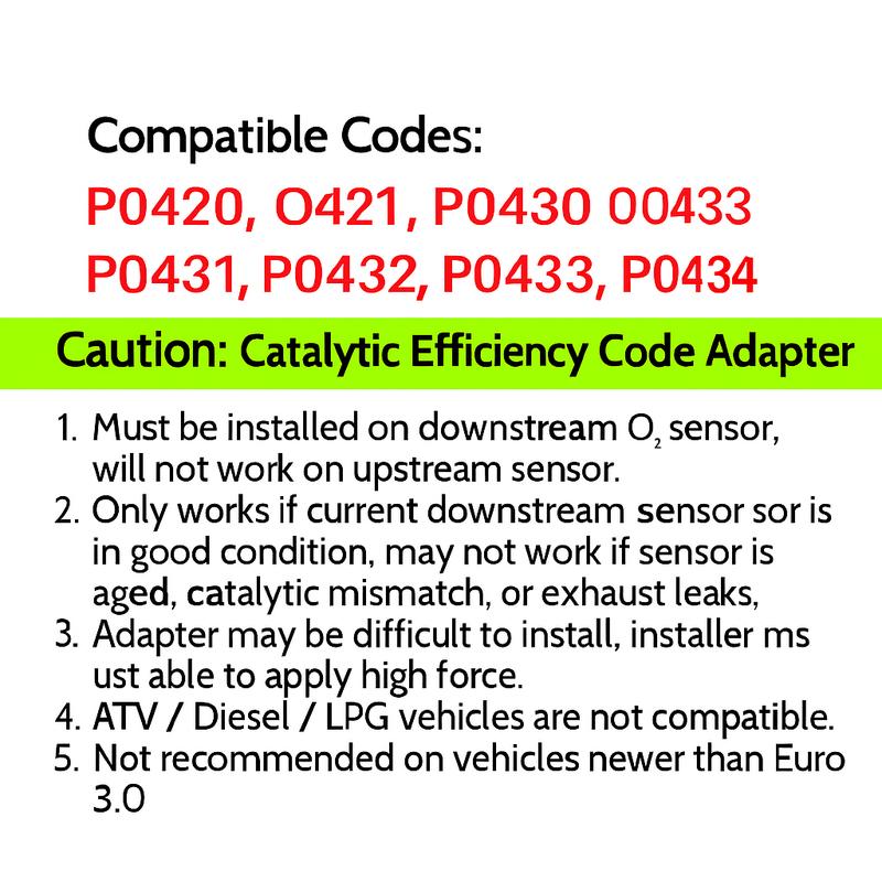 Oxygen Sensor Spacer Extender M18x1.5 with Filter Element, 46mm Car Adapter, Fix Check Engine ...