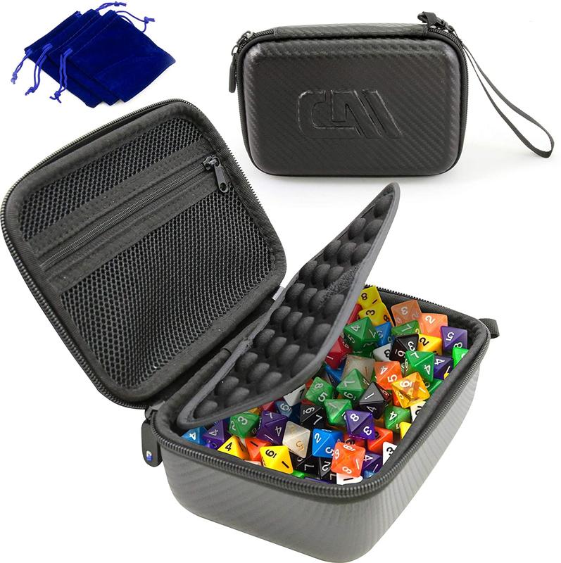 Travel Dice Case for 100+ RPG Dice with Padded Interior Divider and ...