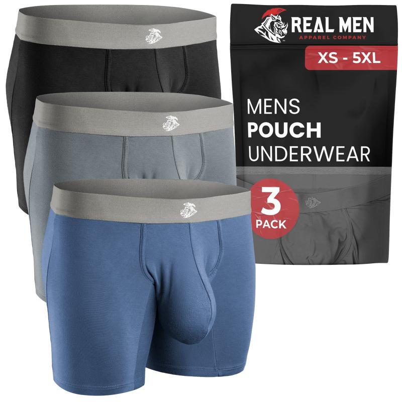 Modal 7in Boxer Briefs No Fly 3pk Black/Dark Gray/Navy Menswear ...