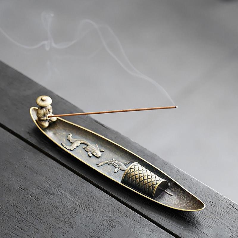 Boat Shaped Incense Burner, 1 Count Vintage Incense Burner Holder ...