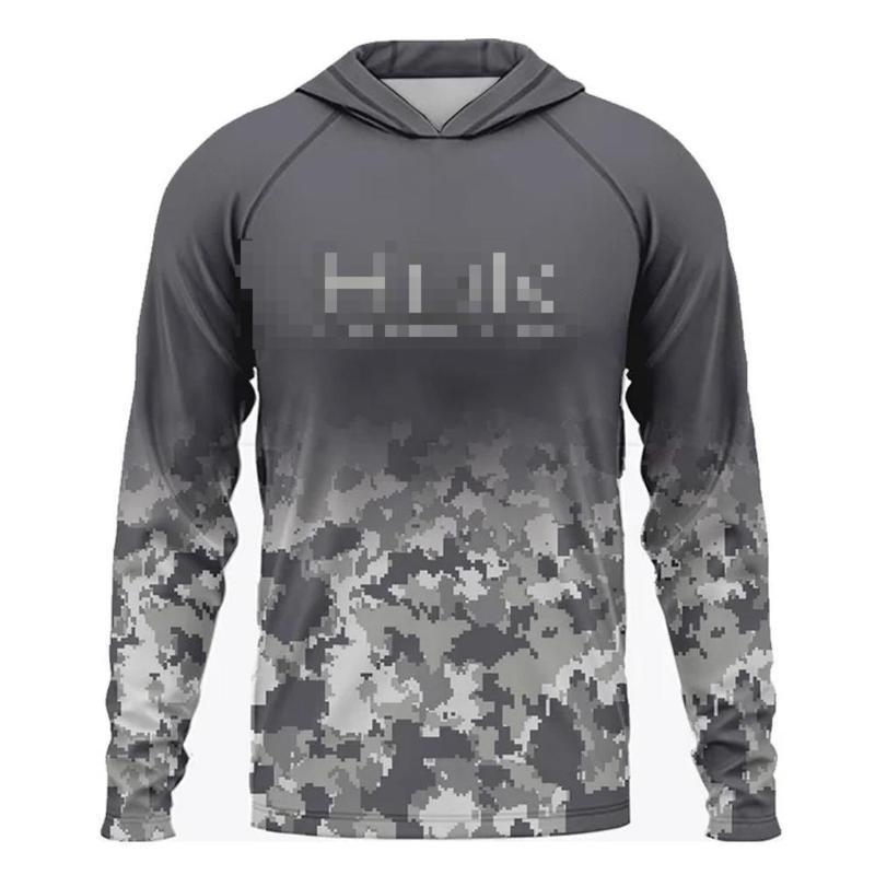 Men's Fishing Apparel HUK Long Sleeve UPF 50 Hooded Sunscreen UV ...