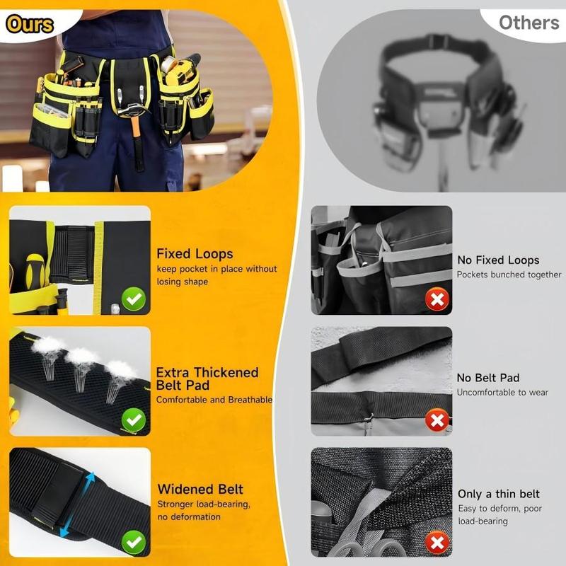 26-pockets Tool Belt, 1 Count Magnetic Tool Pouch, Garage Tool ...