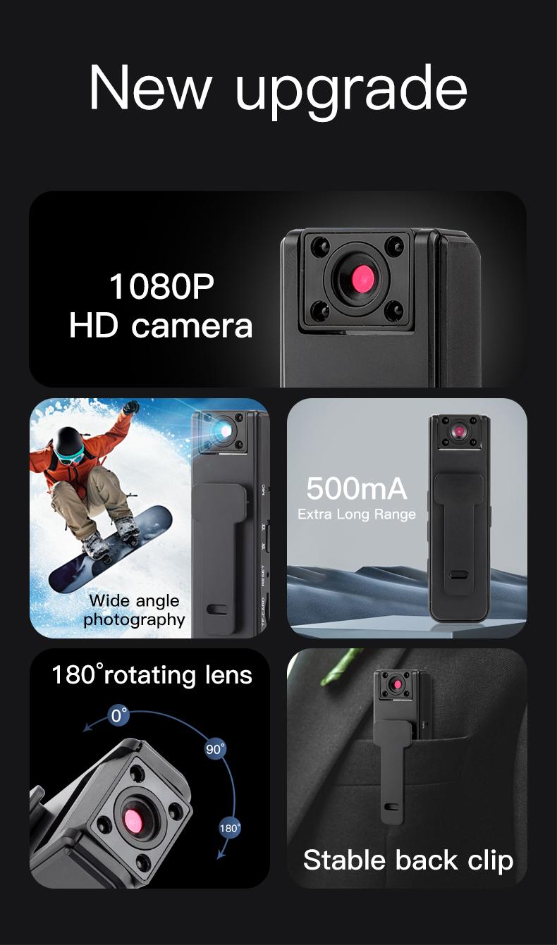 Body Camera with Audio & Video Recording 1080P HD Action Cam with 32GB ...