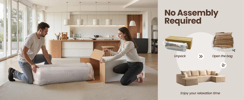 ModMood compress sofa Sectional with Ottoman U-Shaped Modular Sofa ...