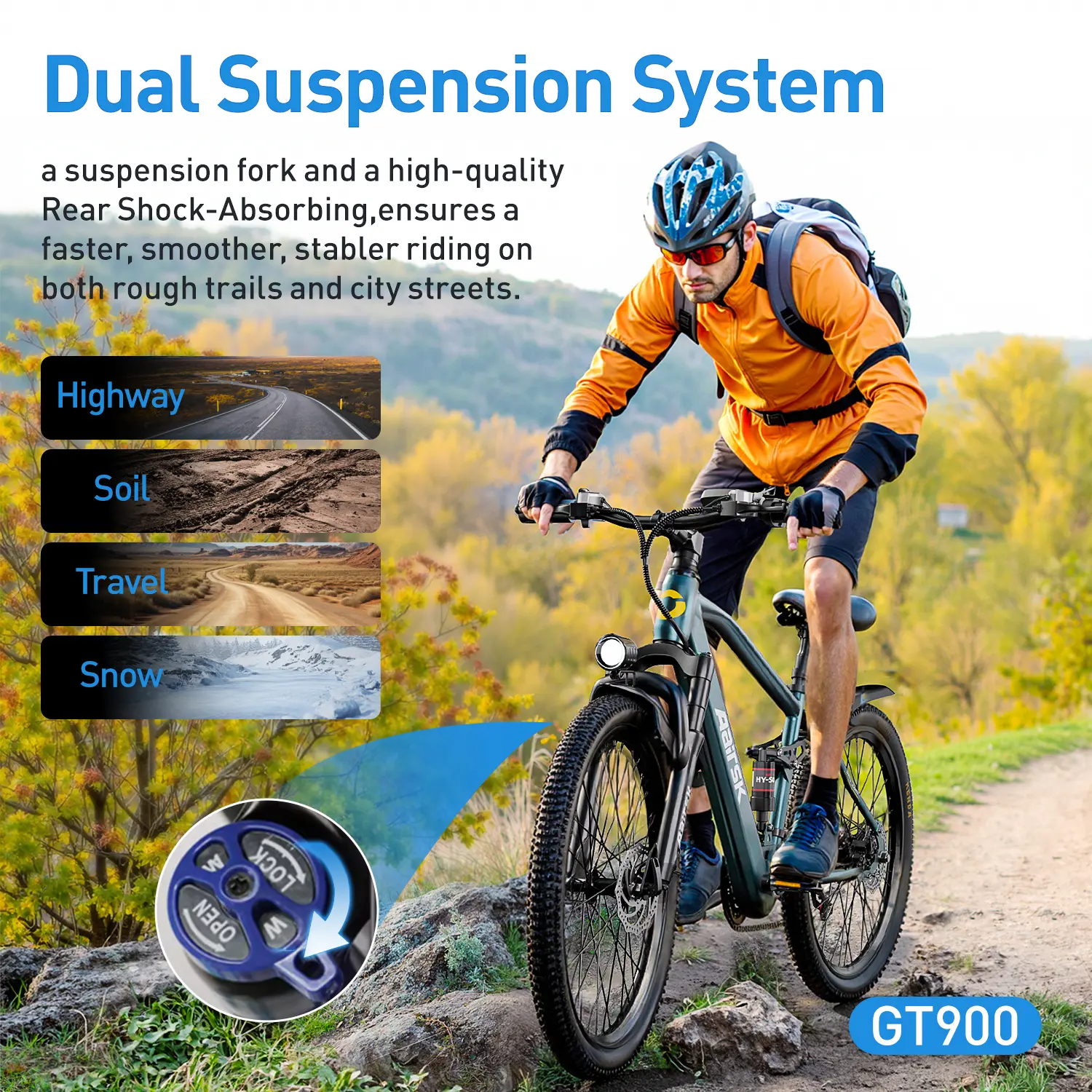 Aarisk electric bike 26-in, GT900, 48V13Ah, peak power 748W, lithium ...