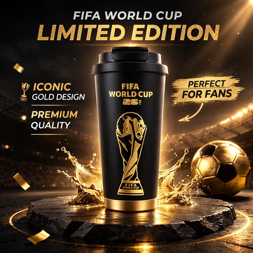 [FIFA World Cup 2026] Officially licensed black-and-goldsoccer-themed ...