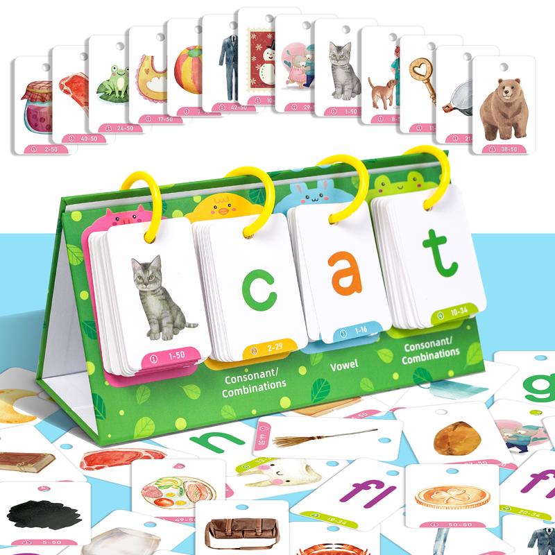 129Pcs Double-Sided CVC Word Flash Cards - Fun Interactive Spelling Toys for Kids! Perfect for ...