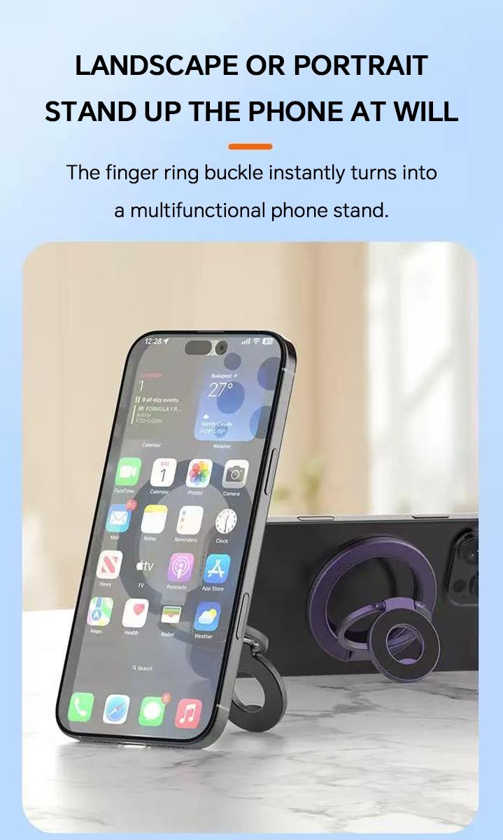 Magnetic Phone Holder 2-in-1 Ring Holder, 360° Rotation, Suitable for ...