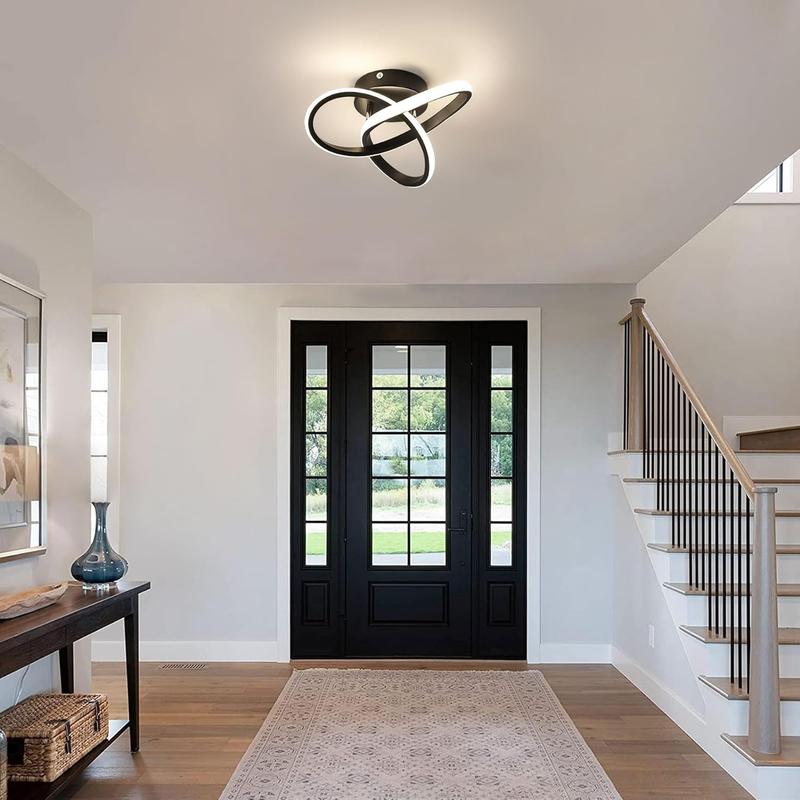 Modern LED Ceiling Light, 22W Spiral Design Hallway Light Fixtures ...