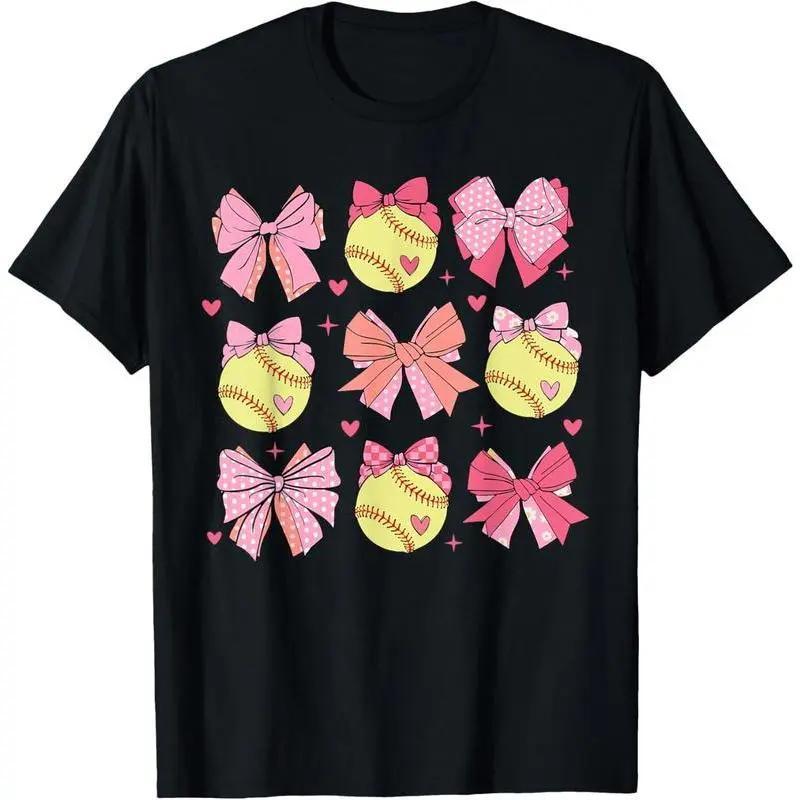 Adorable T - Shirt with Baseball and Bow Design, Combining Sporty and ...