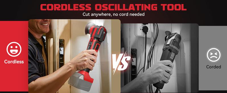 Cordless Oscillating Tool Compatible with Milwaukee 18V Battery (NO ...