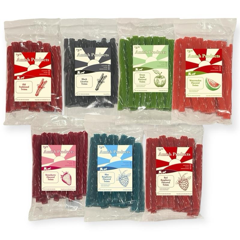 Licorice Twist 16oz Bags Sampler pack - 7 Delicious Flavors - Amish ...