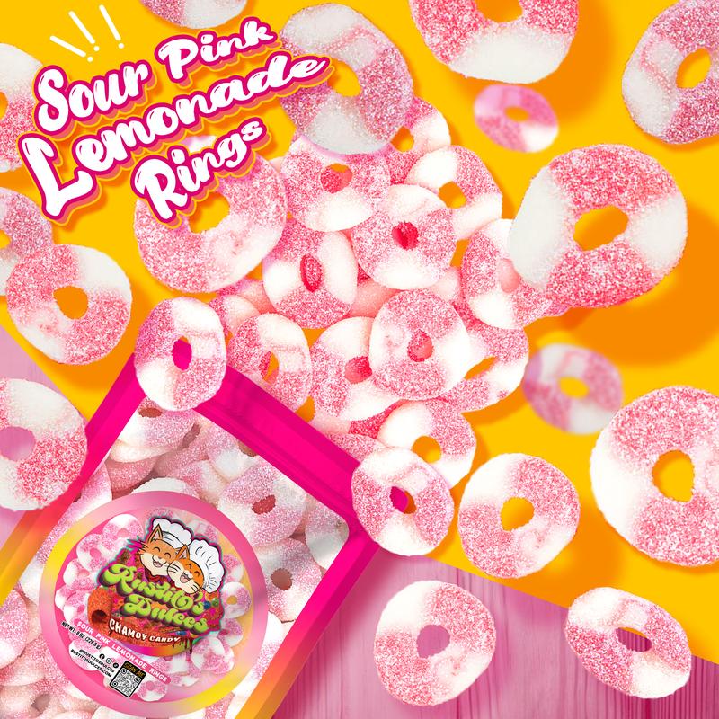 Sour Pink Lemonade Rings - Irresistibly Chewy Gummy Treats for Sweet ...