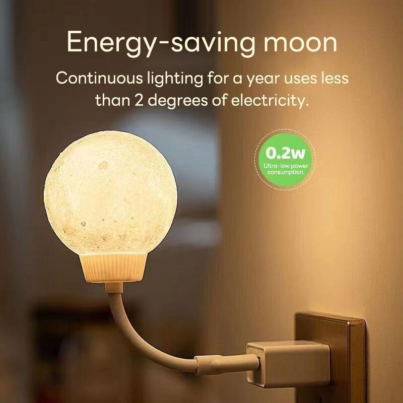 Moon Lamp USB Intelligent Voice Control Night Light, 3 Level Brightness ...